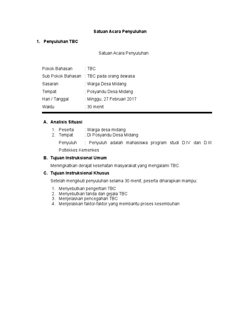 Penyuluhan TBC untuk Warga Midang | PDF