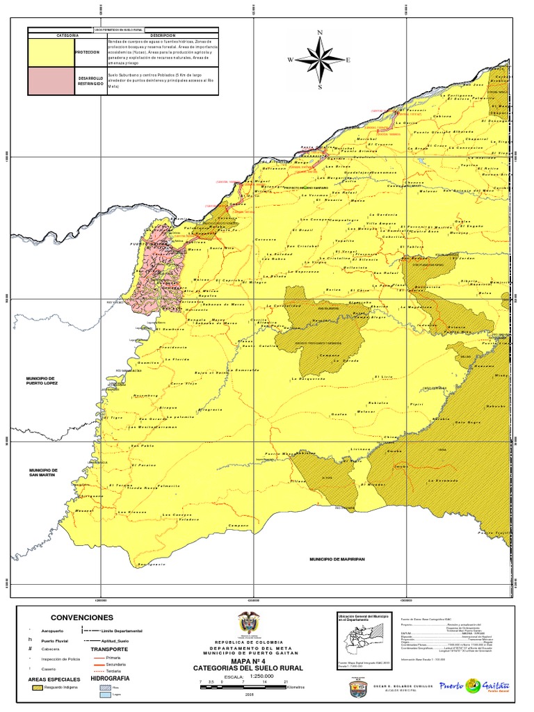 Mapa Rural del Municipio de Puerto Gaitán | PDF