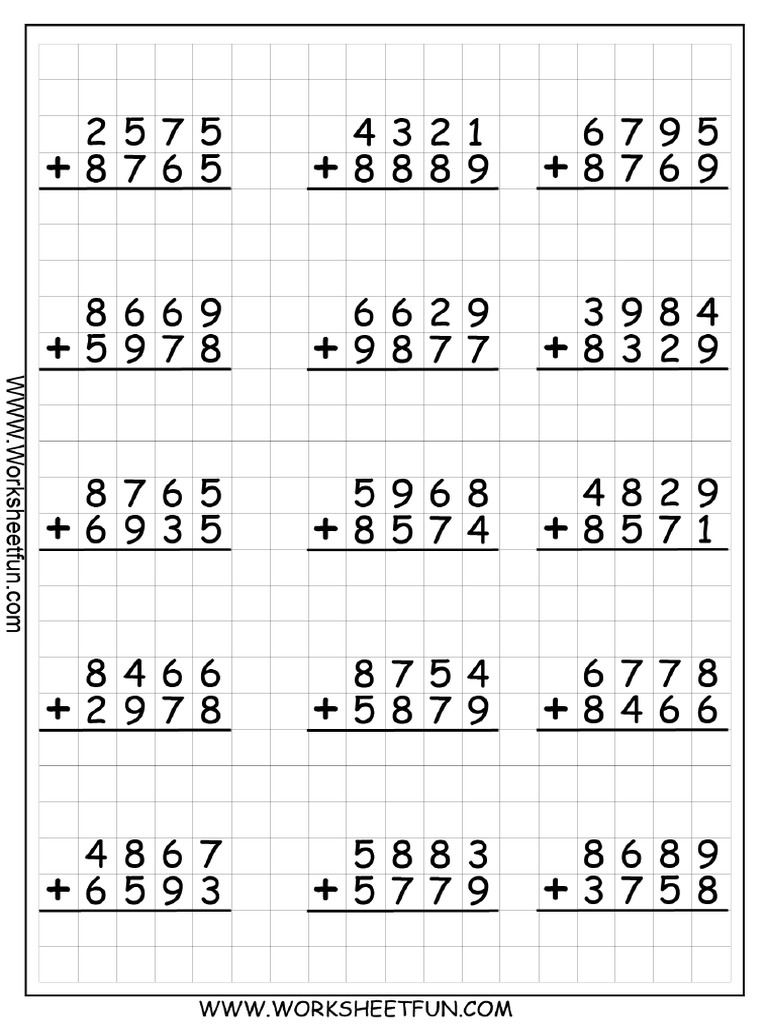 Sumas 4 Digitos | PDF
