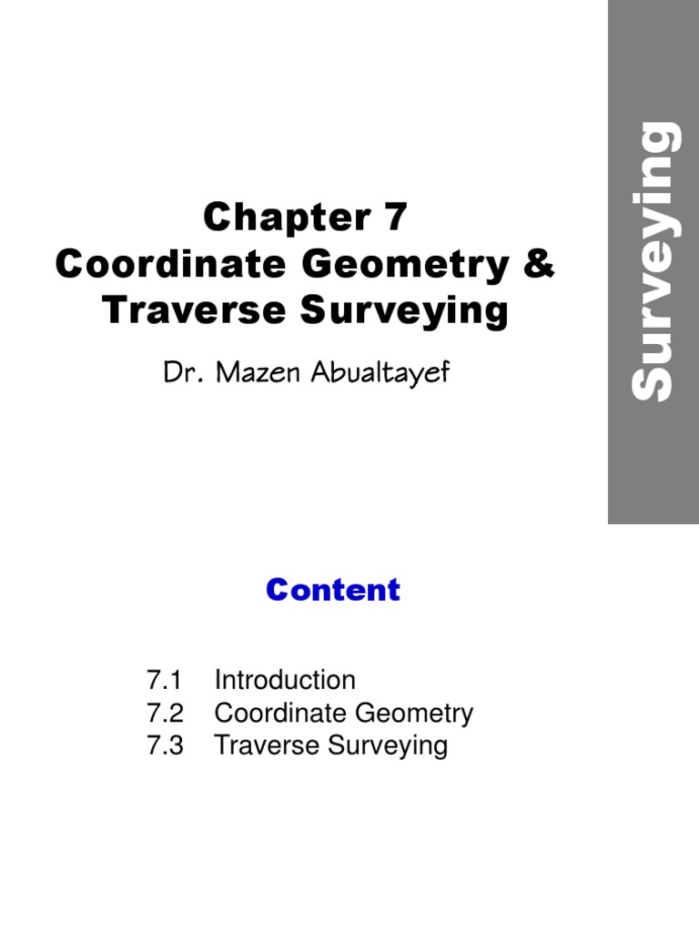 Coordinate Geometry and Traverse Surveying | PDF | Cartesian Coordinate ...