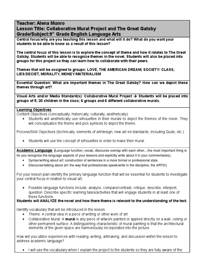 Exploring The Arts Series Lesson Plan 2 | PDF | Lesson Plan | Learning