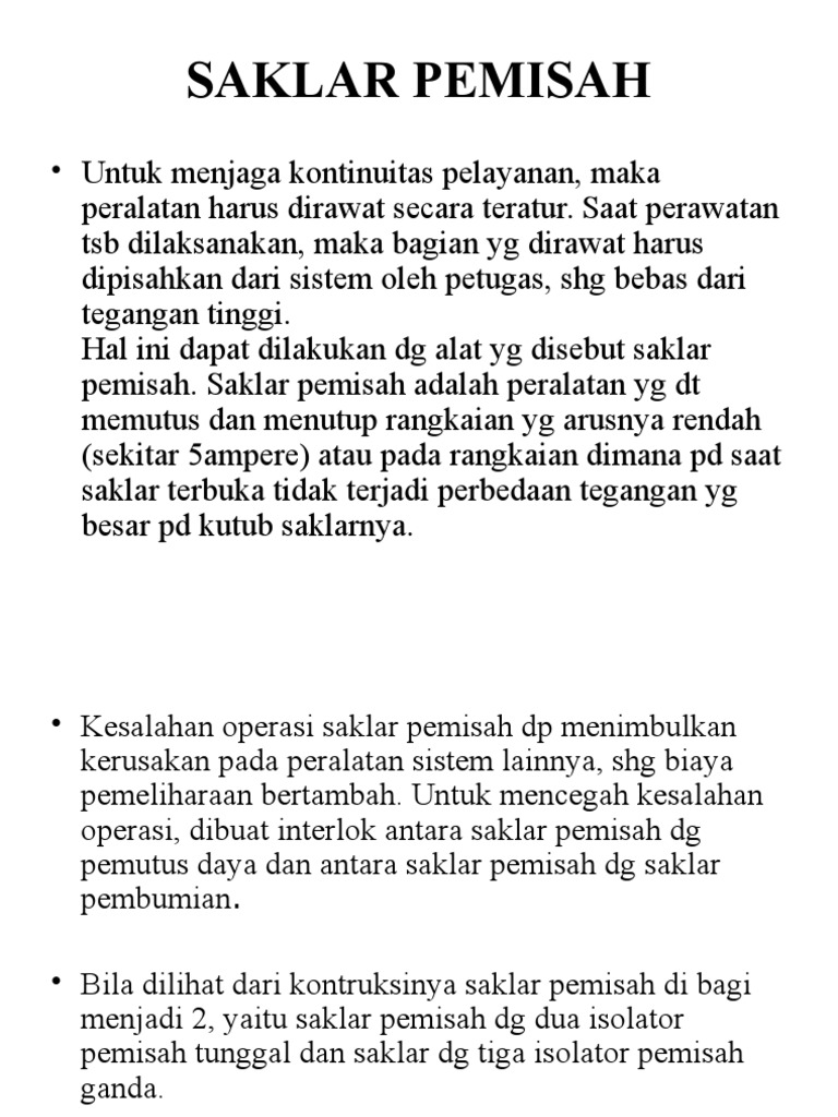 Saklar Pemisah | PDF