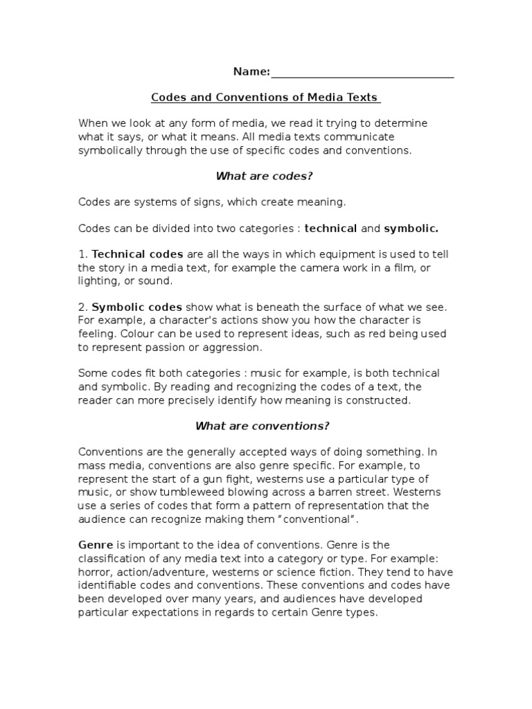 Codes and Conventions of Rants Notes | PDF | Genre | Mass Media