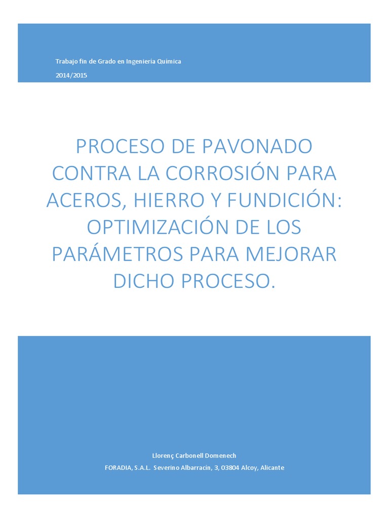 Proceso de Pavonado PDF | PDF | Revestimiento | Corrosión