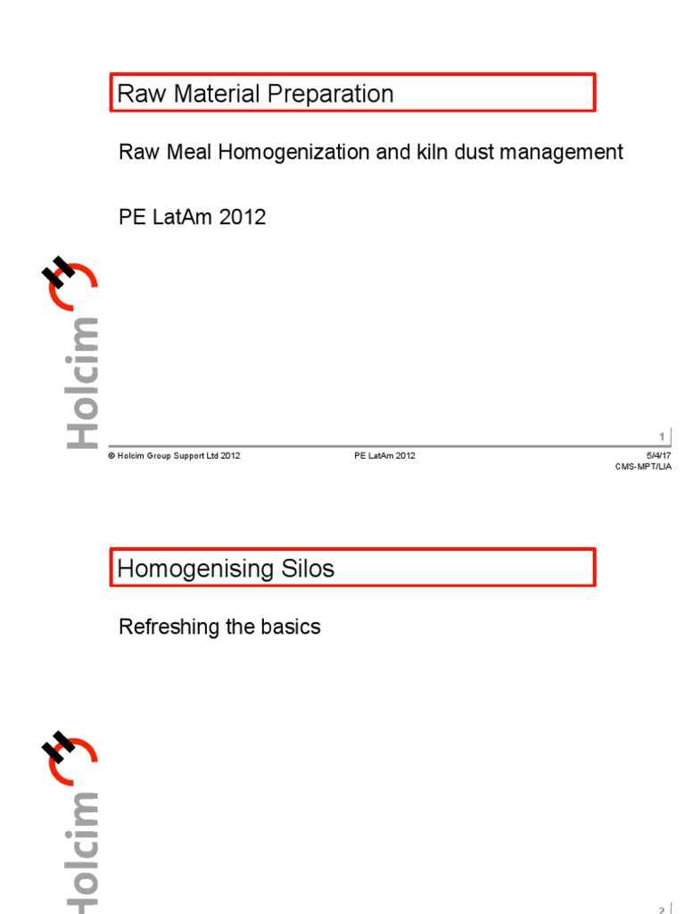 Raw Material Preparation: Raw Meal Homogenization and Kiln Dust ...