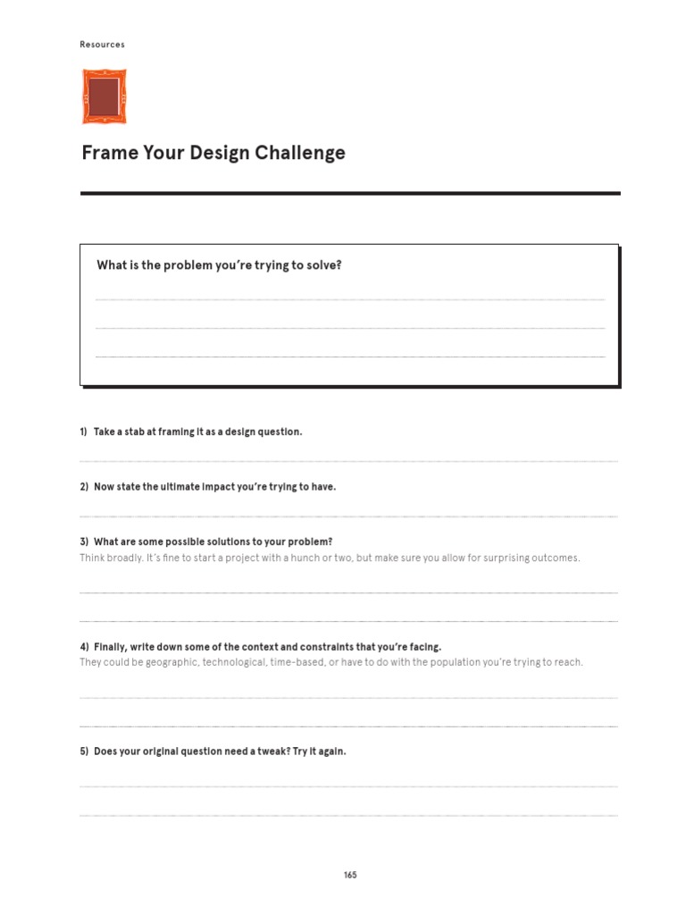 Frame Your Design Challenge: What Is The Problem You're Trying To Solve ...
