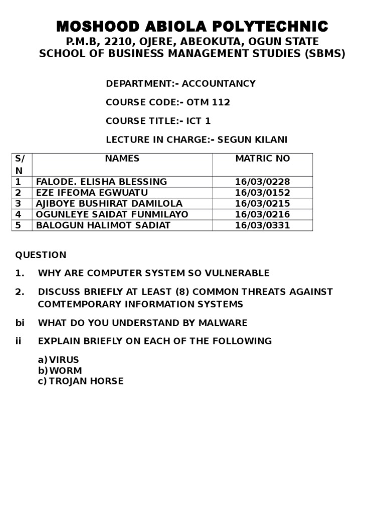 Moshood Abiola Polytechnic: P.M.B, 2210, Ojere, Abeokuta, Ogun State ...
