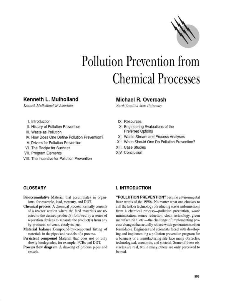 Chemical Process Pollution Prevention Guide | PDF | Waste | Pollution