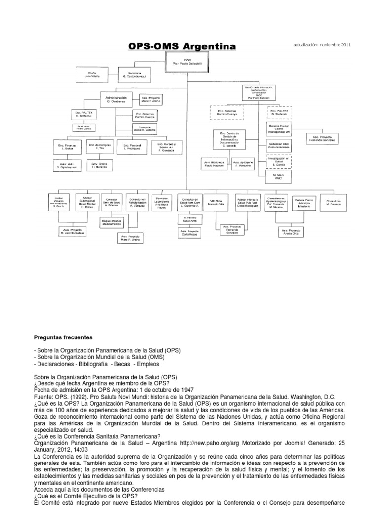 OPS Organigrama | PDF | Organización Panamericana de la Salud ...