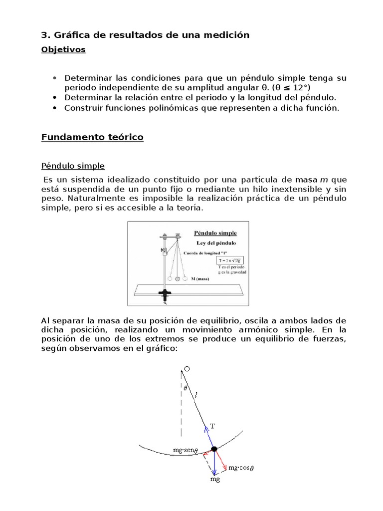 Pendulo Simple | PDF | Péndulo | Cantidades fisicas