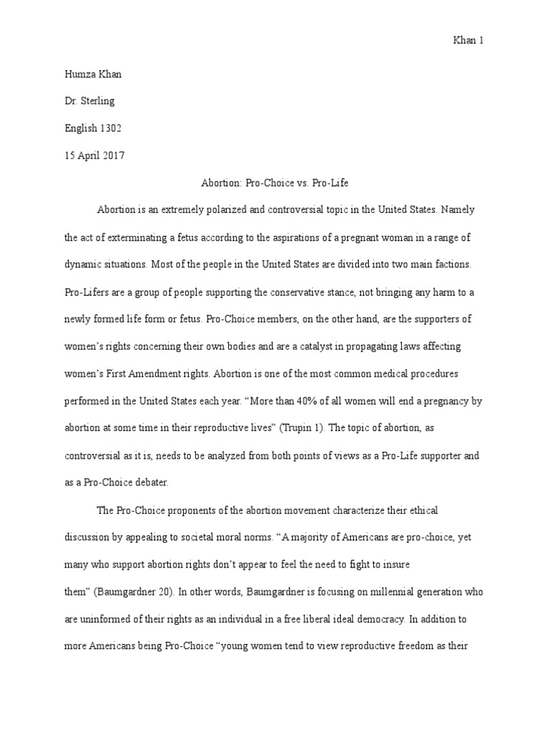 Abortion Debate: Pro-Choice vs. Pro-Life | PDF | Abortion Rights ...