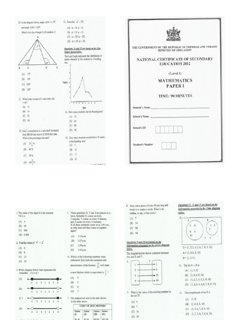Ncse Math 2012 PDF