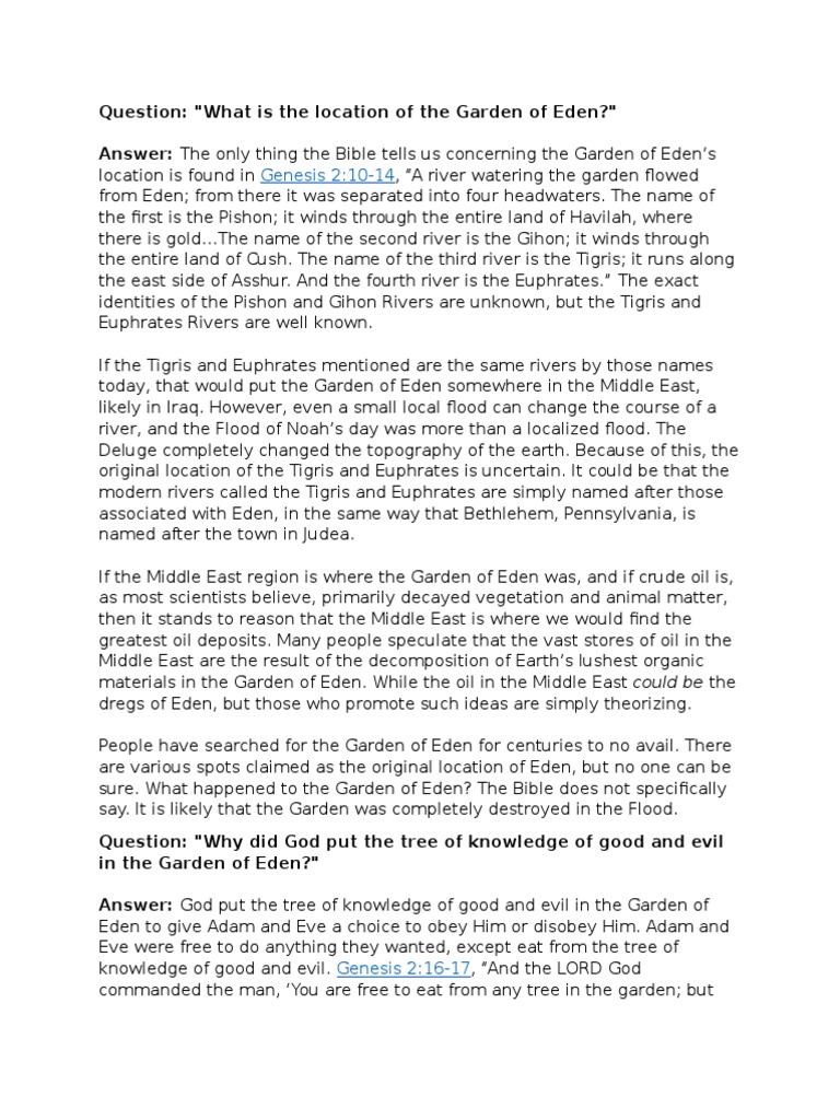 The Tree of Knowledge of Good and Evil... | PDF | Genesis Flood ...