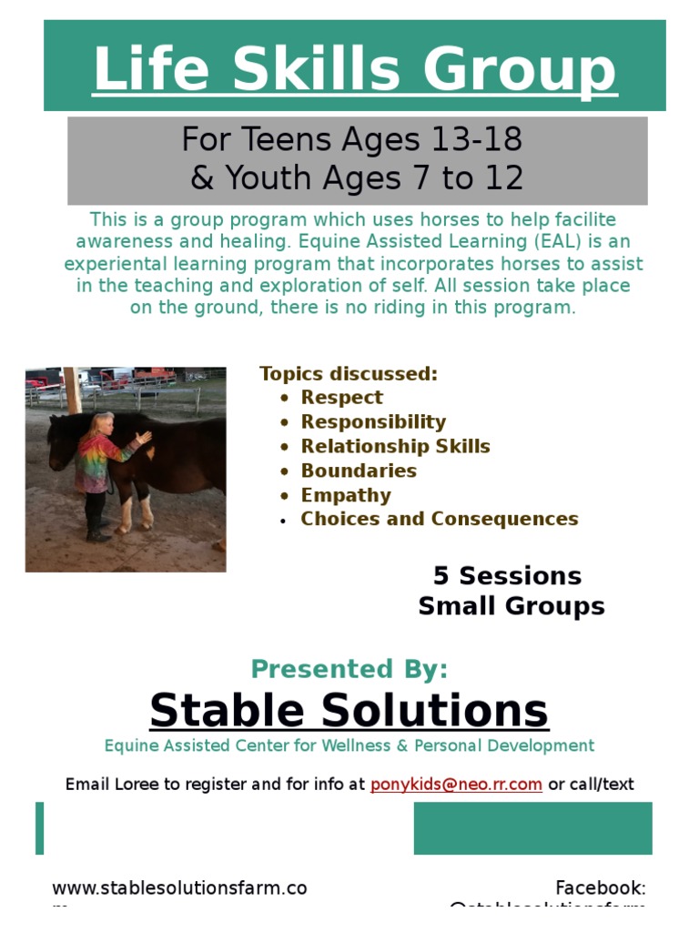 life skills group flyer