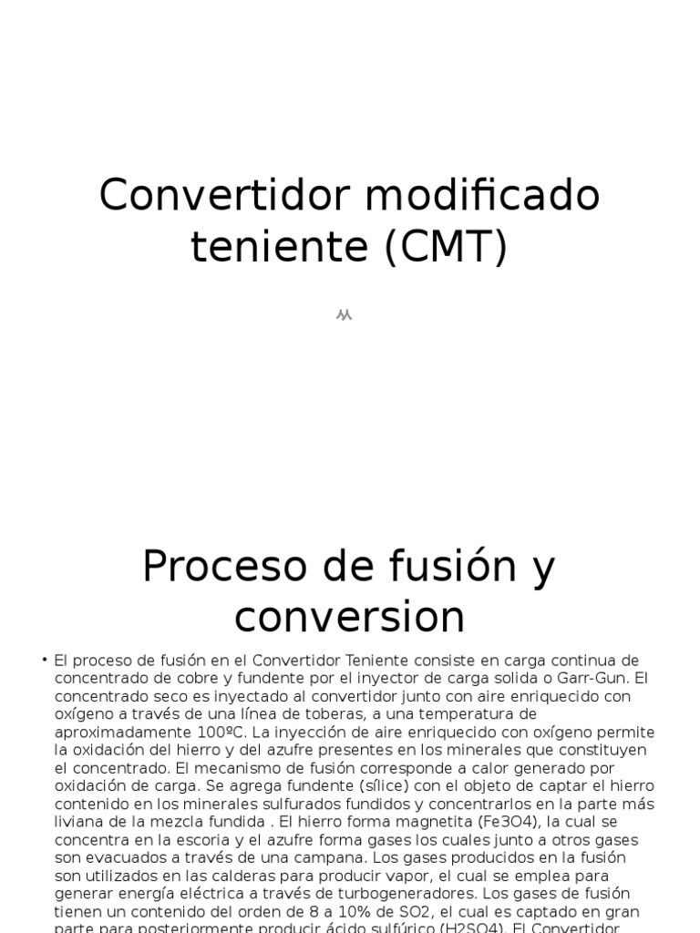 Convertidor Modificado Teniente CMT | Hierro | Cobre | Prueba gratuita de 30 días | Scribd
