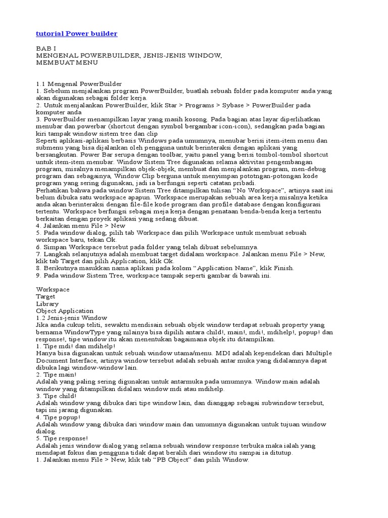 Tutorial Power Builder | PDF