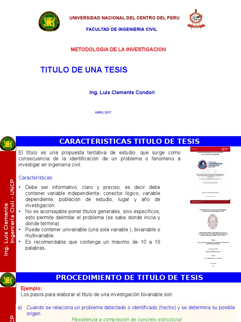 Titulo de Una Tesis Fic-uncp | Ingeniero civil | Ciencia cognitiva ...