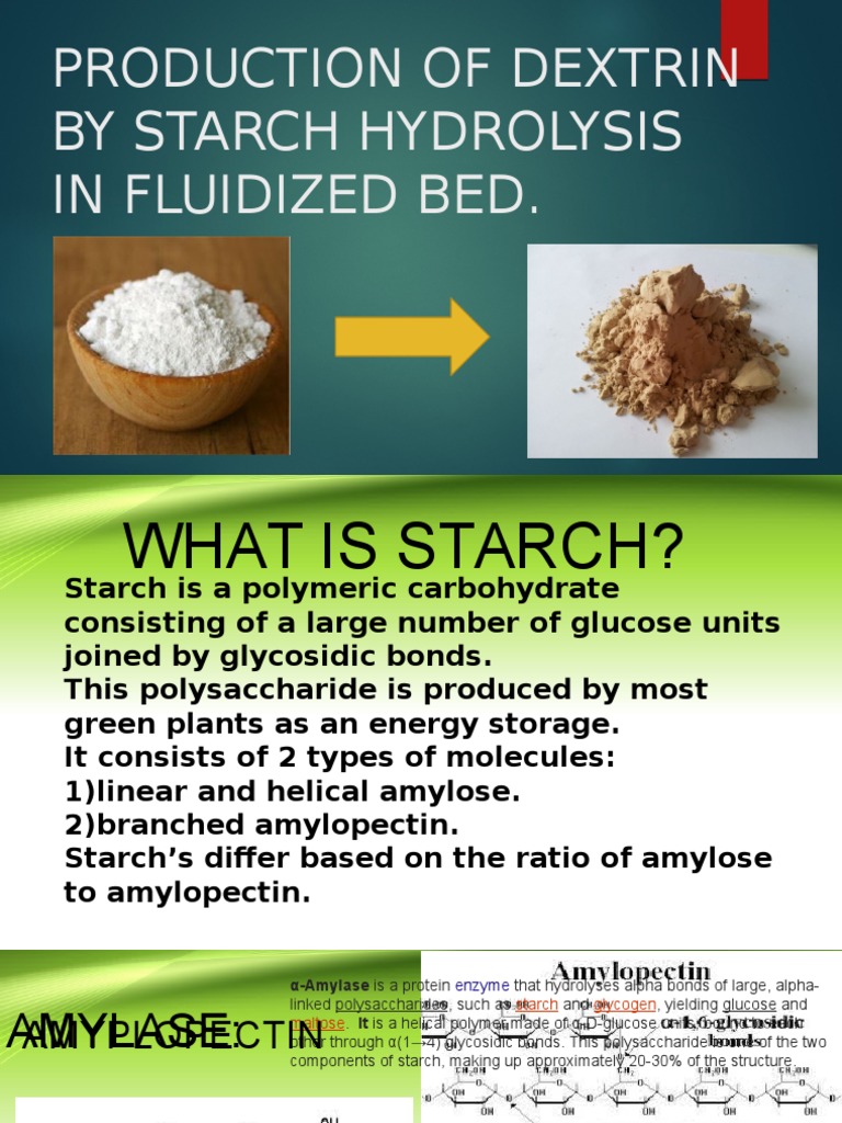 Production Of Dextrin By Starch Hydrolysis In Fluidized Bed ...
