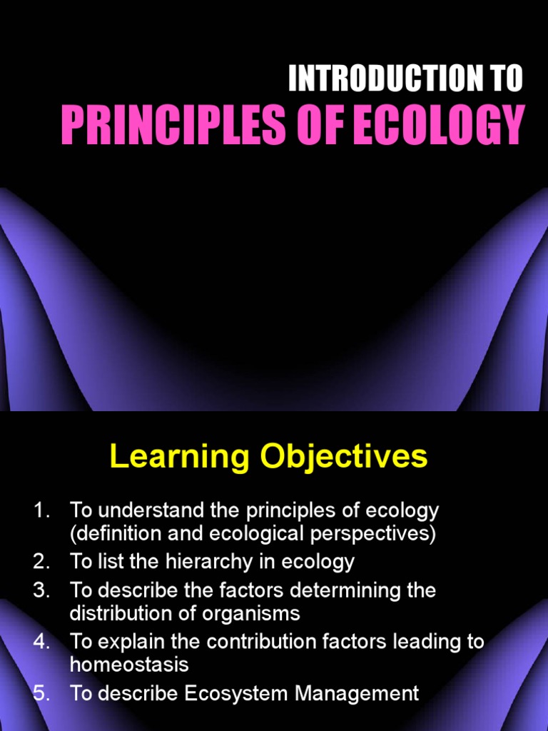 Topic 1 - Intro To Principles of Ecology | PDF | Ecology | Carbon Dioxide