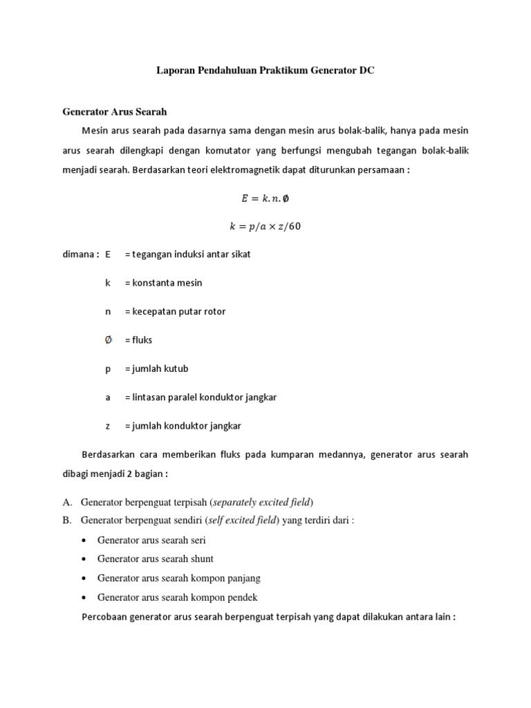Scribd Download - Com Laporan Praktikum Generator DC | PDF