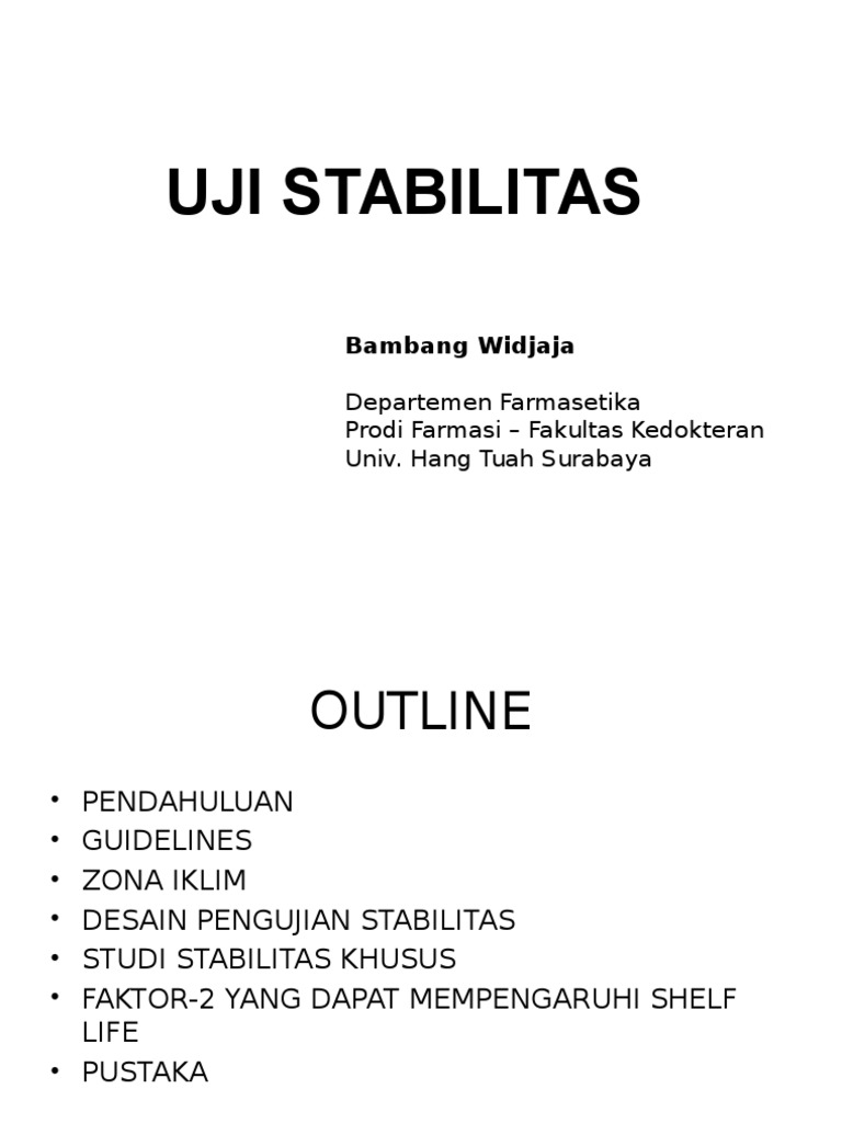 Uji Stabilitas | PDF
