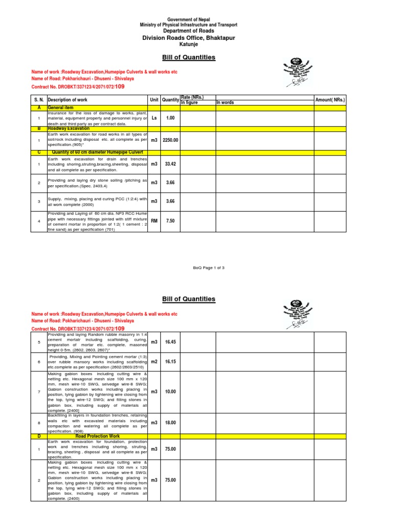 boq road | Mortar (Masonry) | Foundation (Engineering) | Free 30-day ...