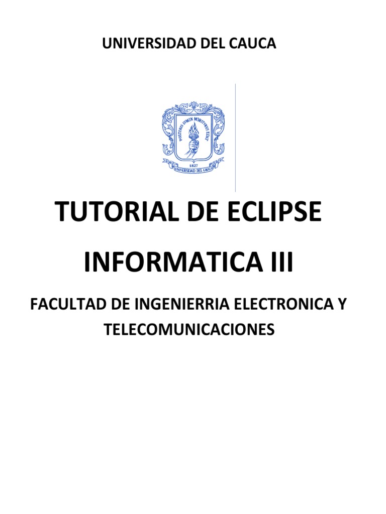 Tutorial De Eclipse Pdf Java Lenguaje De Programación Eclipse Software 6137