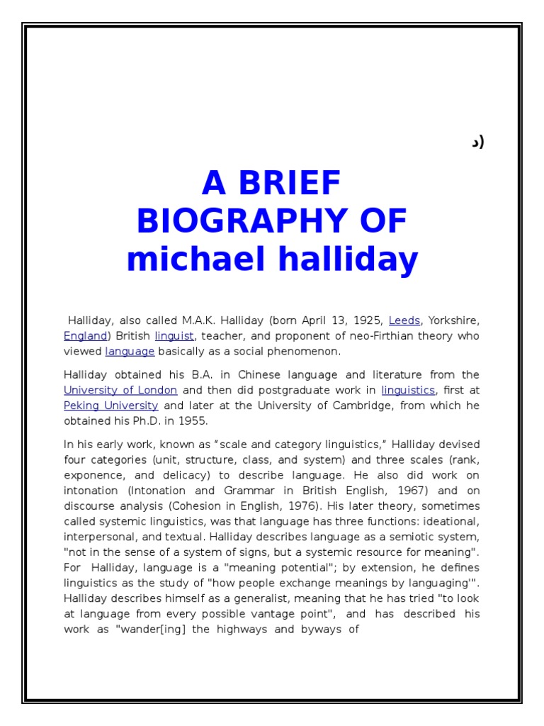 Michael Halliday | PDF | Cybernetics | Truth