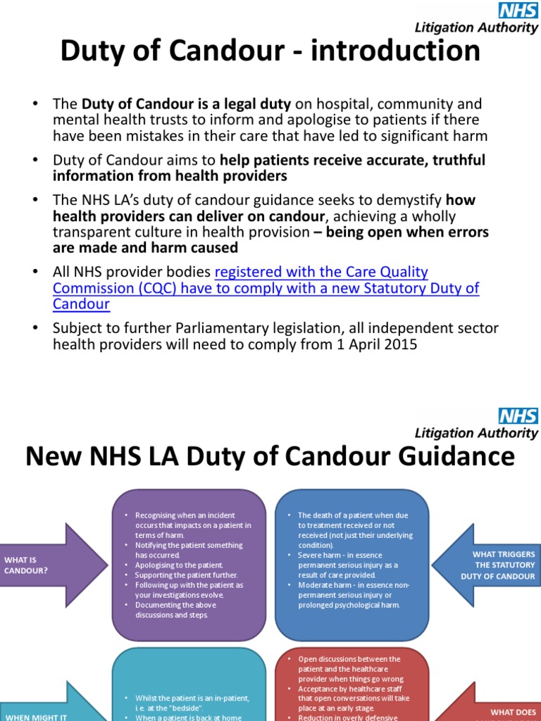 NHS LA - Duty of Candour 2014 - Slides | National Health Service | Patient