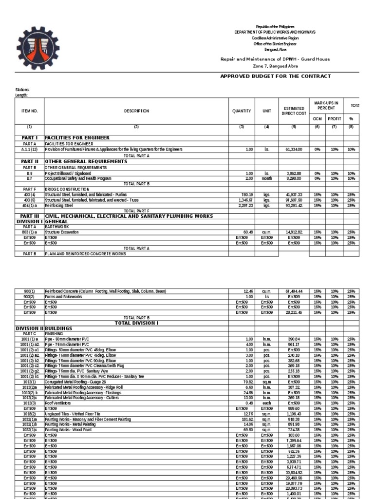 DPWH - Guard House | PDF | Pipe (Fluid Conveyance) | Structural Engineering