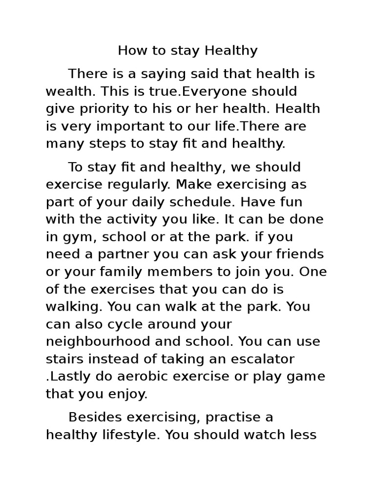 How To Stay Healthy | PDF