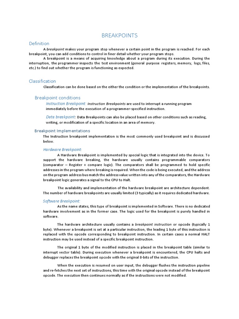 Breakpoints: Breakpoint Implementations | Download Free PDF ...