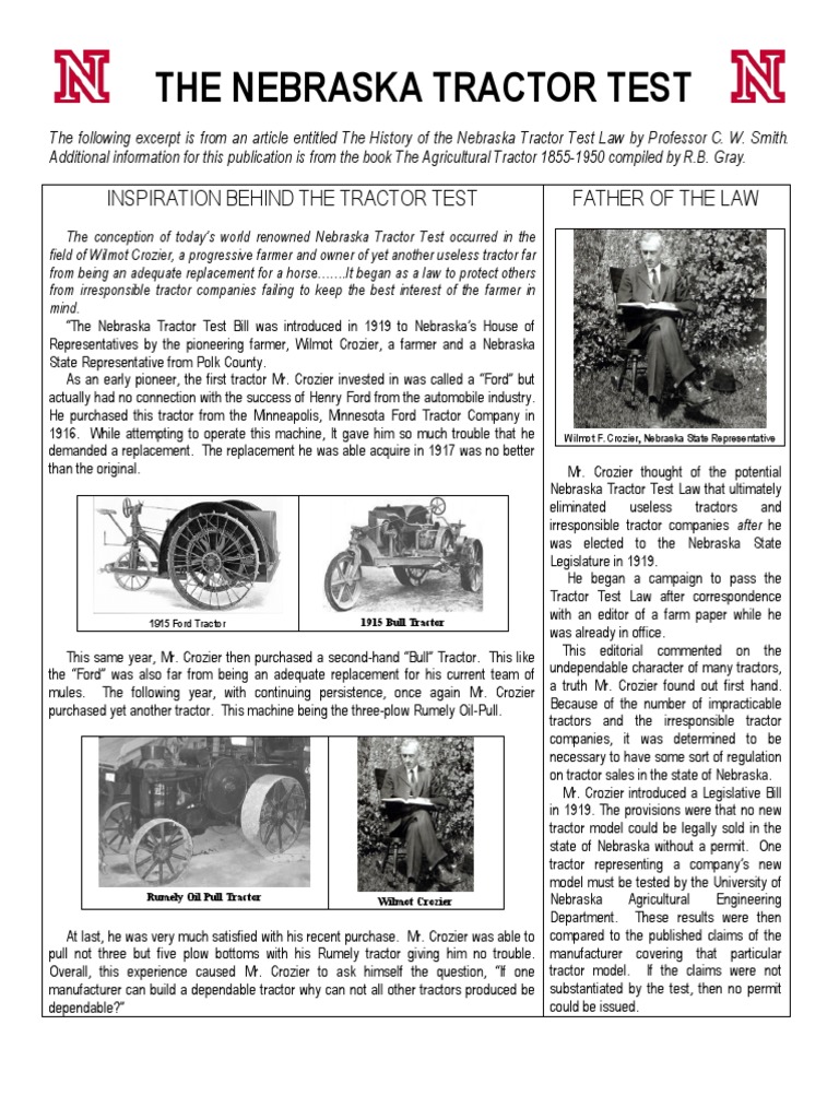 The Nebraska Tractor Test | PDF | Tractor | Agriculture