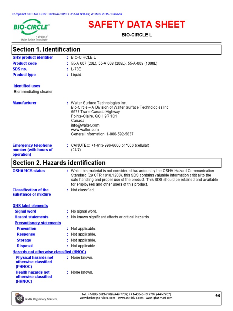 Bio Circle L | PDF | Toxicity | Firefighting