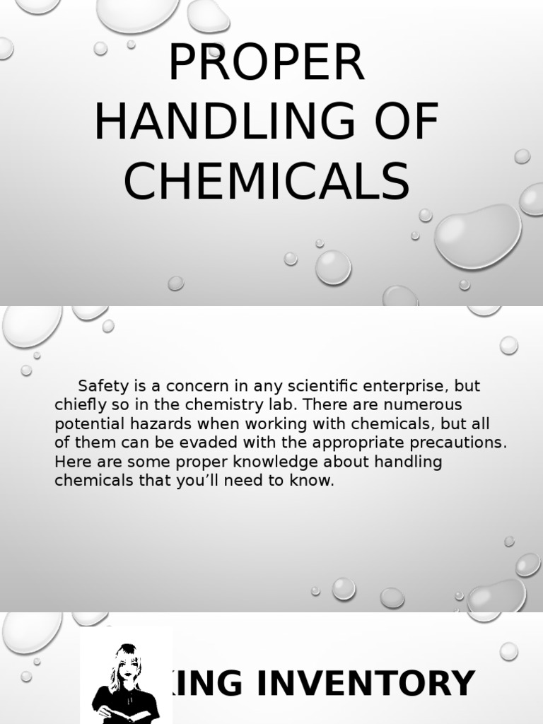 Proper Handling of Chemicals | PDF