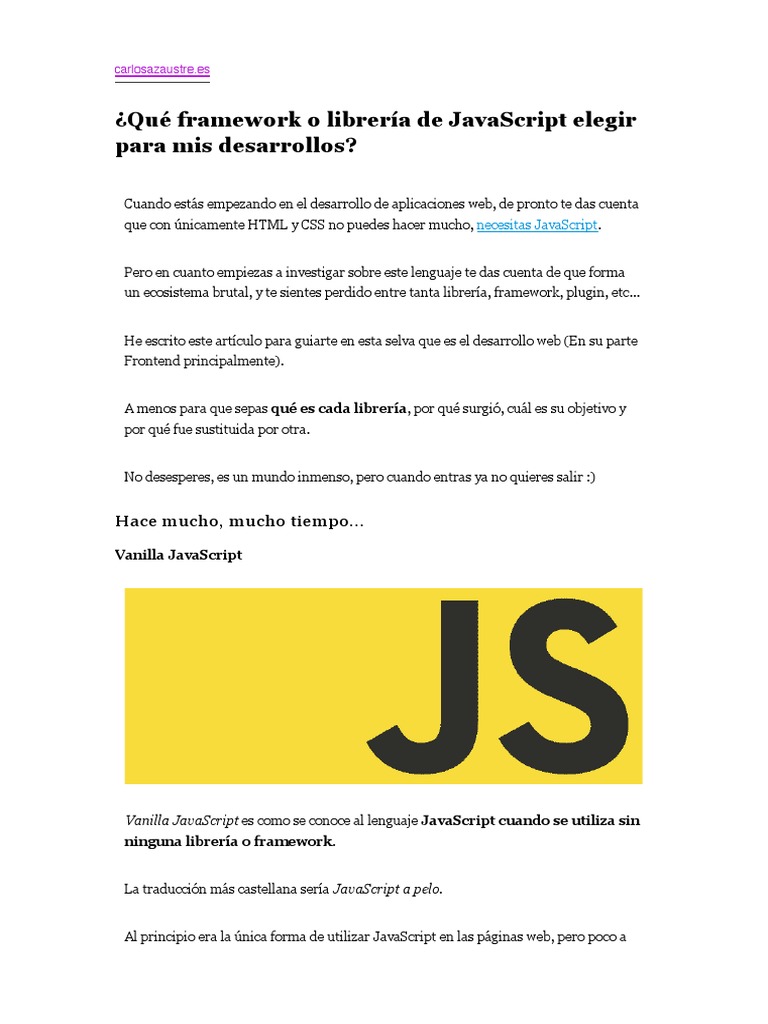 Javascript Frameworks | PDF | Script Java | Marco de software