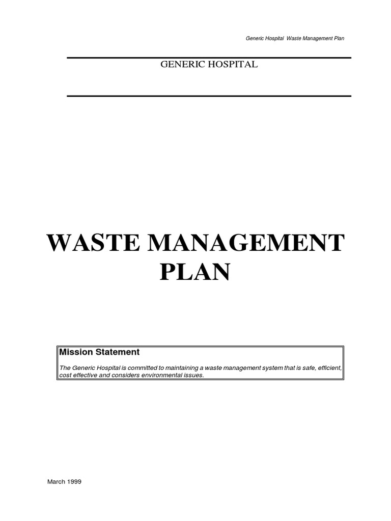 Generic Hospital Waste Management Guide | PDF | Waste Management ...