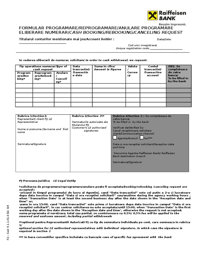 Programare Retragere RAIFFEISEN | PDF | Banking | Service Industries