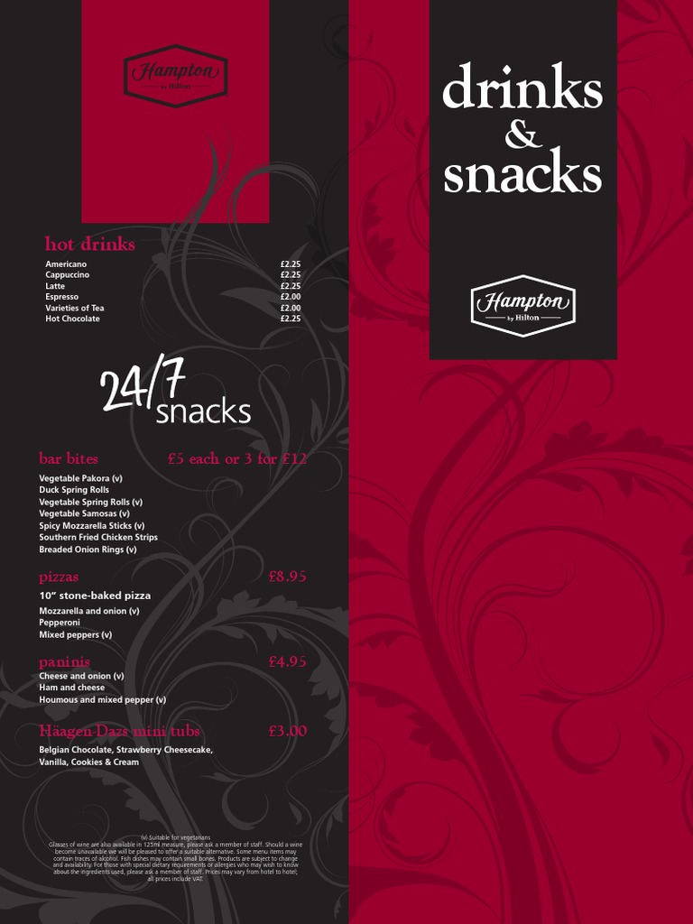 Hampton Drinks Menu | PDF | Drink | Rose