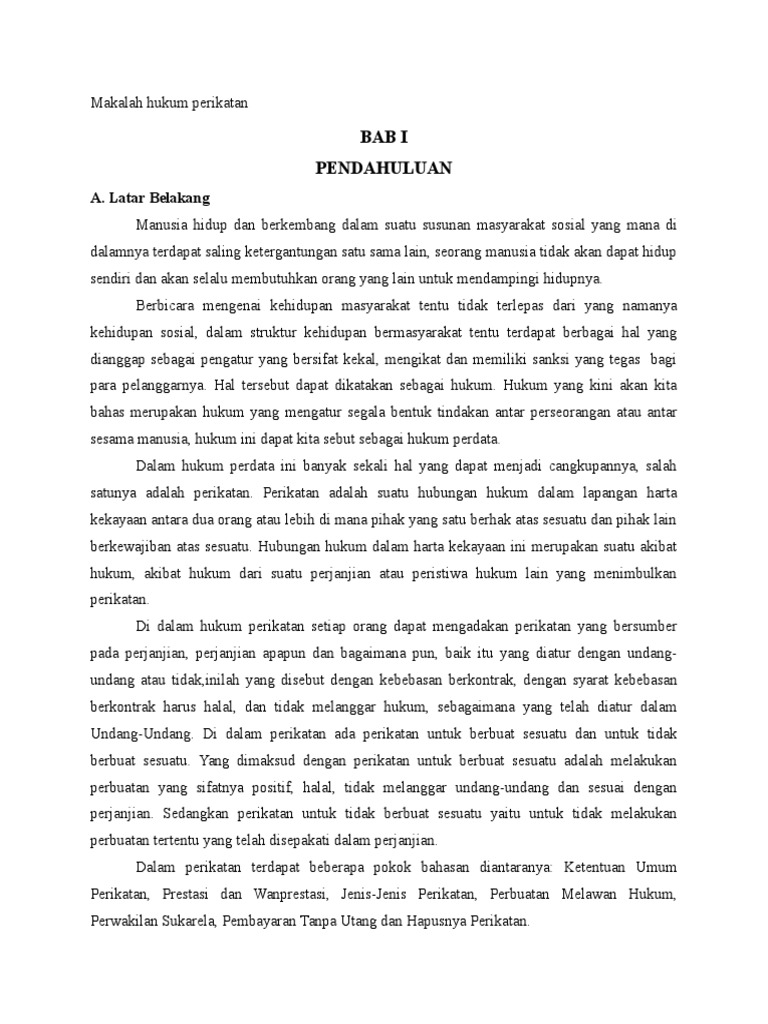 Makalah Hukum Perikatan | PDF