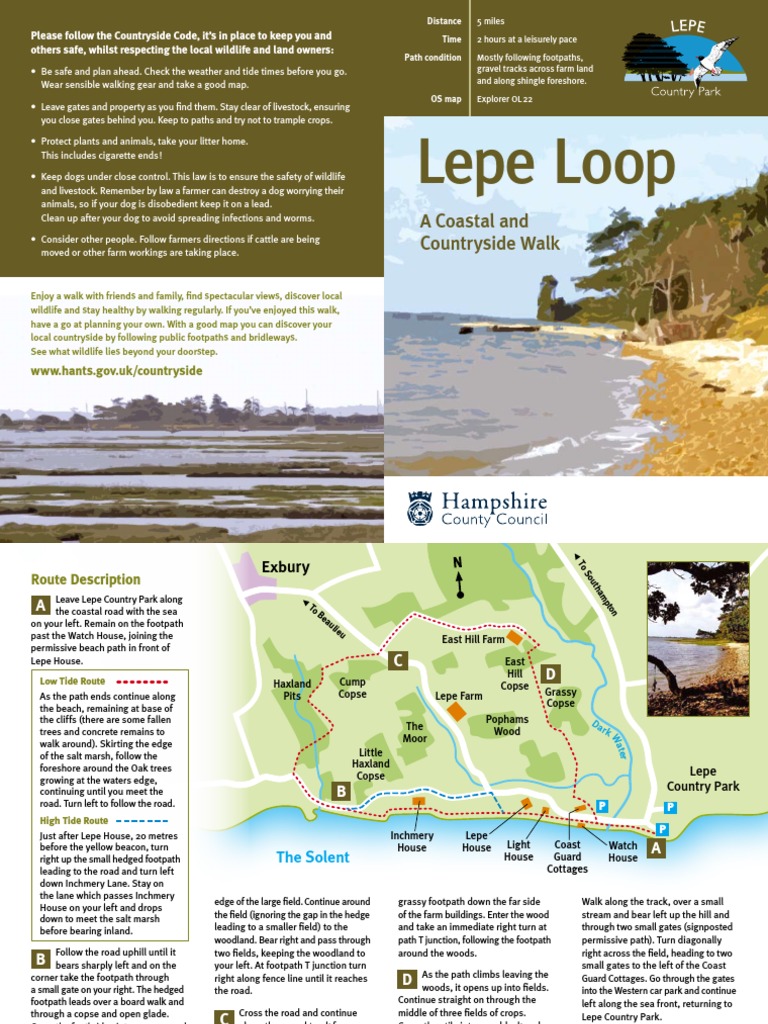 Lepe Loop: A Coastal and Countryside Walk | PDF | Trail | Transport