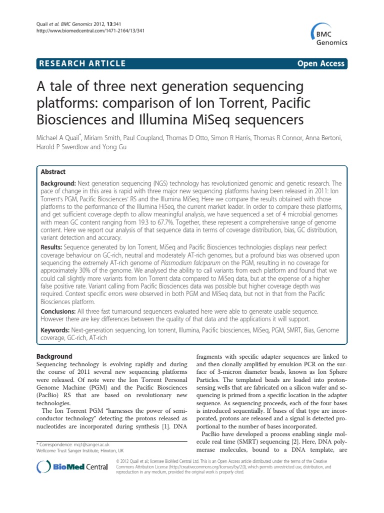 Equipe1 - A Tale of Three Next Generation Sequencing Platforms ...