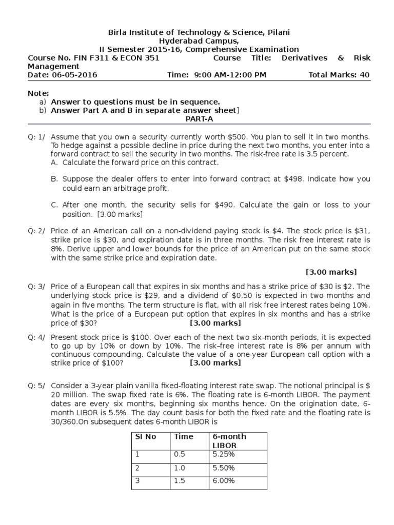 Derivative and Risk Management | Swap (Finance) | Derivative (Finance)