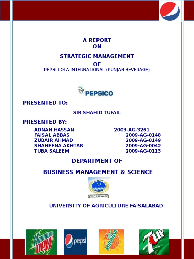 PEPSI Final | PDF | Pepsi Co | Strategic Management