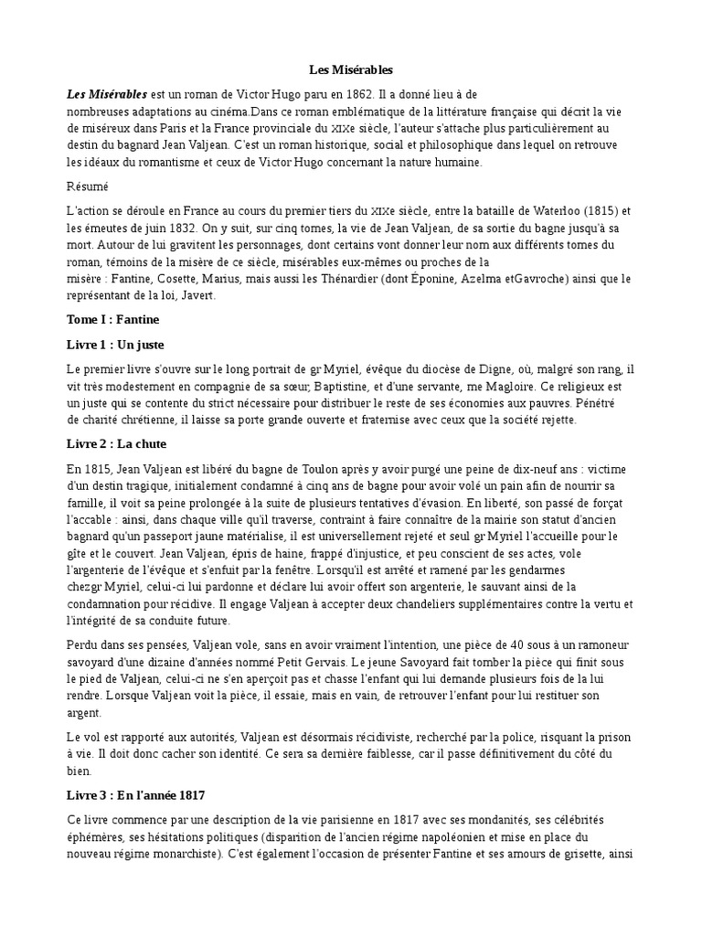 Les Miserables | PDF | Les misérables | Marius Pontmercy