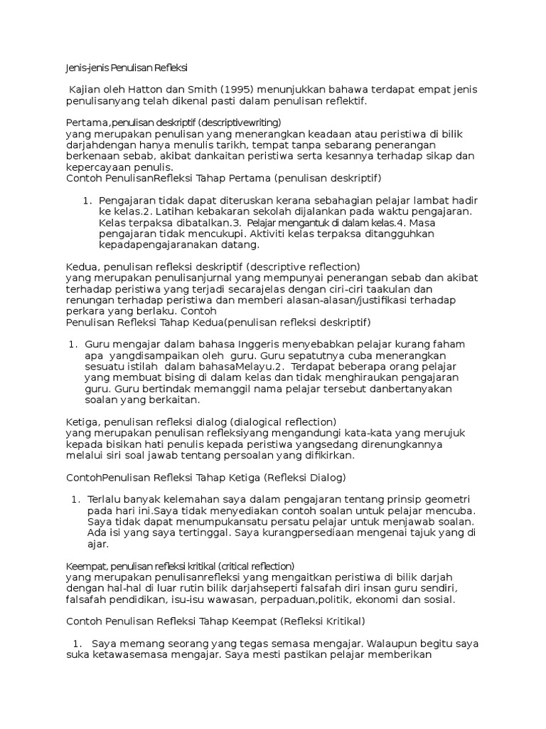 Jenis-Jenis Refleksi | PDF | Karier & Perkembangan