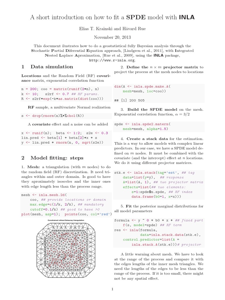 Inla Spde Howto | PDF | Standard Deviation | Matrix (Mathematics)