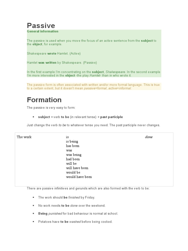 Passive Voice - Upper-Intermediate or FCE Levels | Download Free PDF | Verb | Grammar