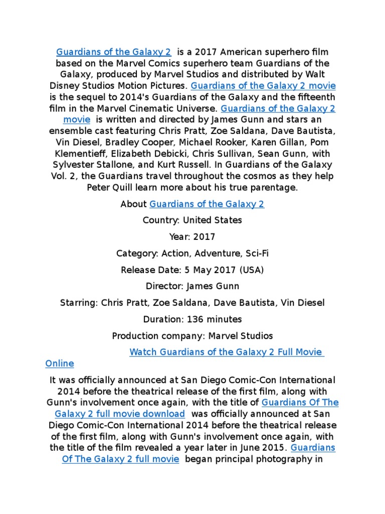 Guardians of The Galaxy | PDF