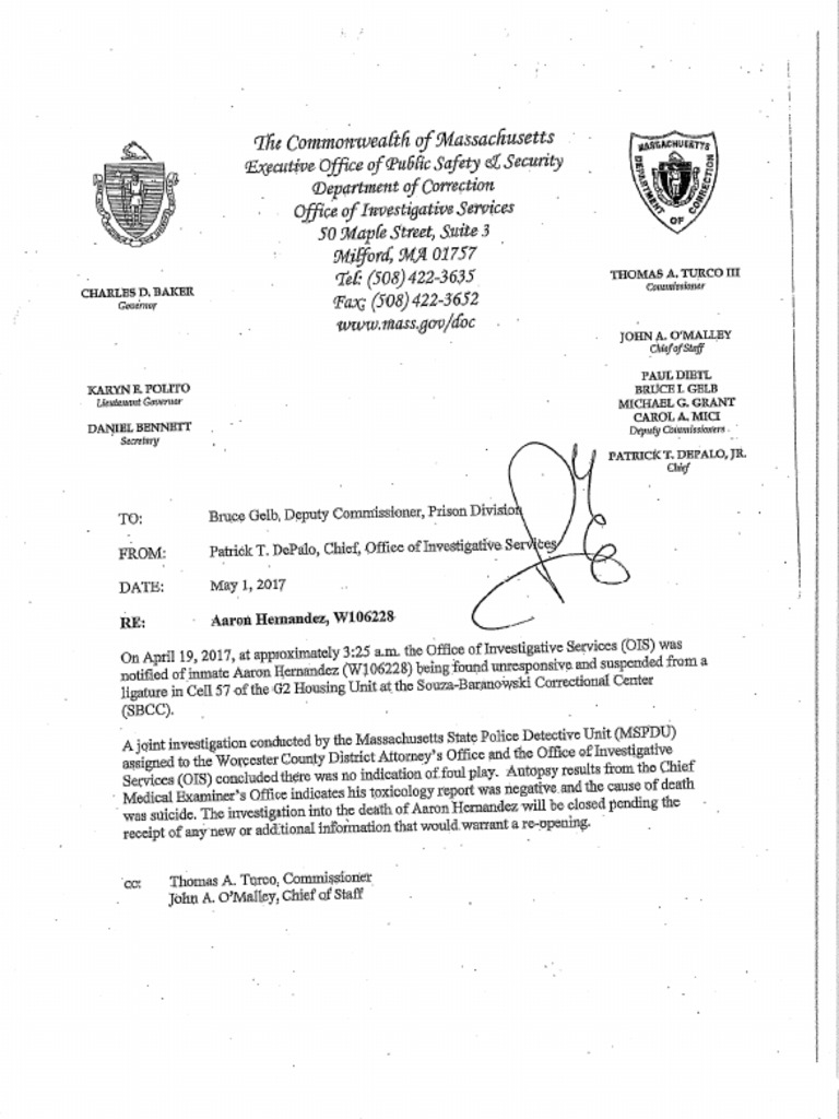 Aaron Hernandez Prison File | PDF | Legal Procedure | Human Rights Abuses